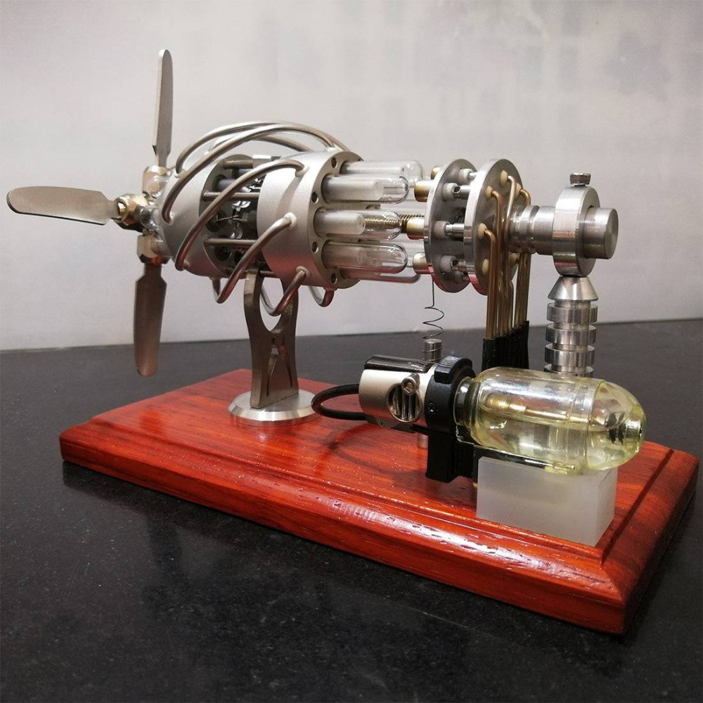 16 cylinder upgraded stirling engine model quartz glass hot air ...