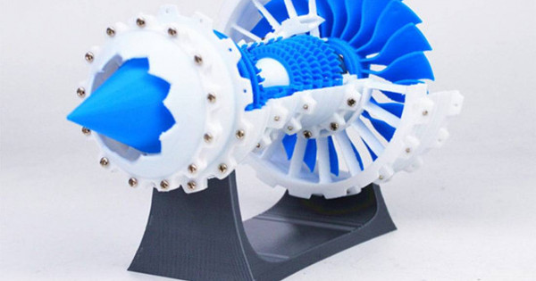 3d printed aero engine model turbofan jet engine model diy stem engine ...