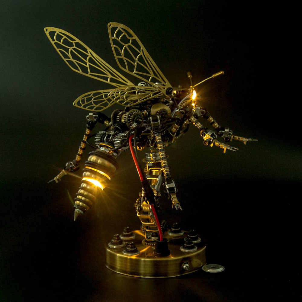 3d stainless steel mechanical wasp diy assembly model voice control ...