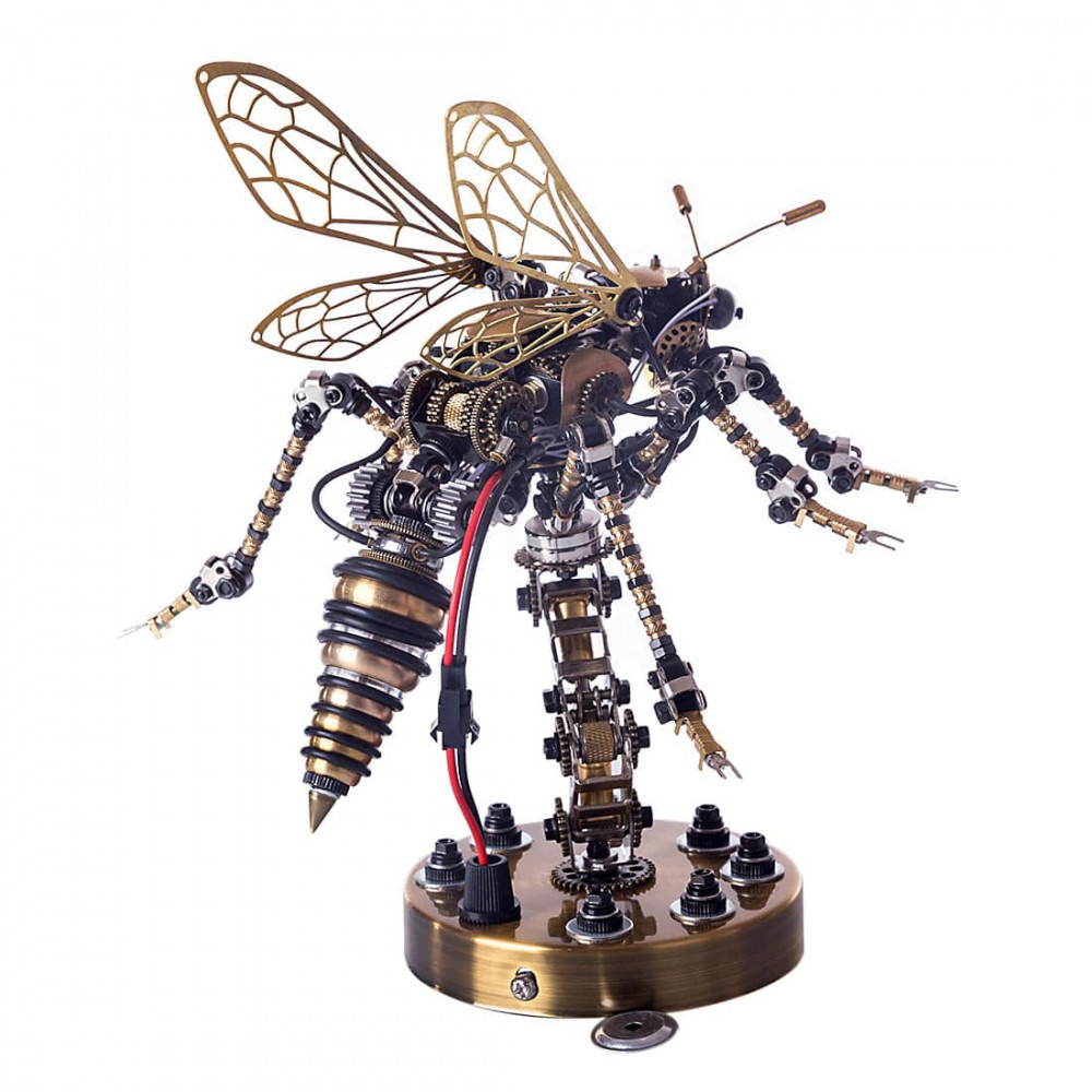 3d stainless steel mechanical wasp diy assembly model voice control ...