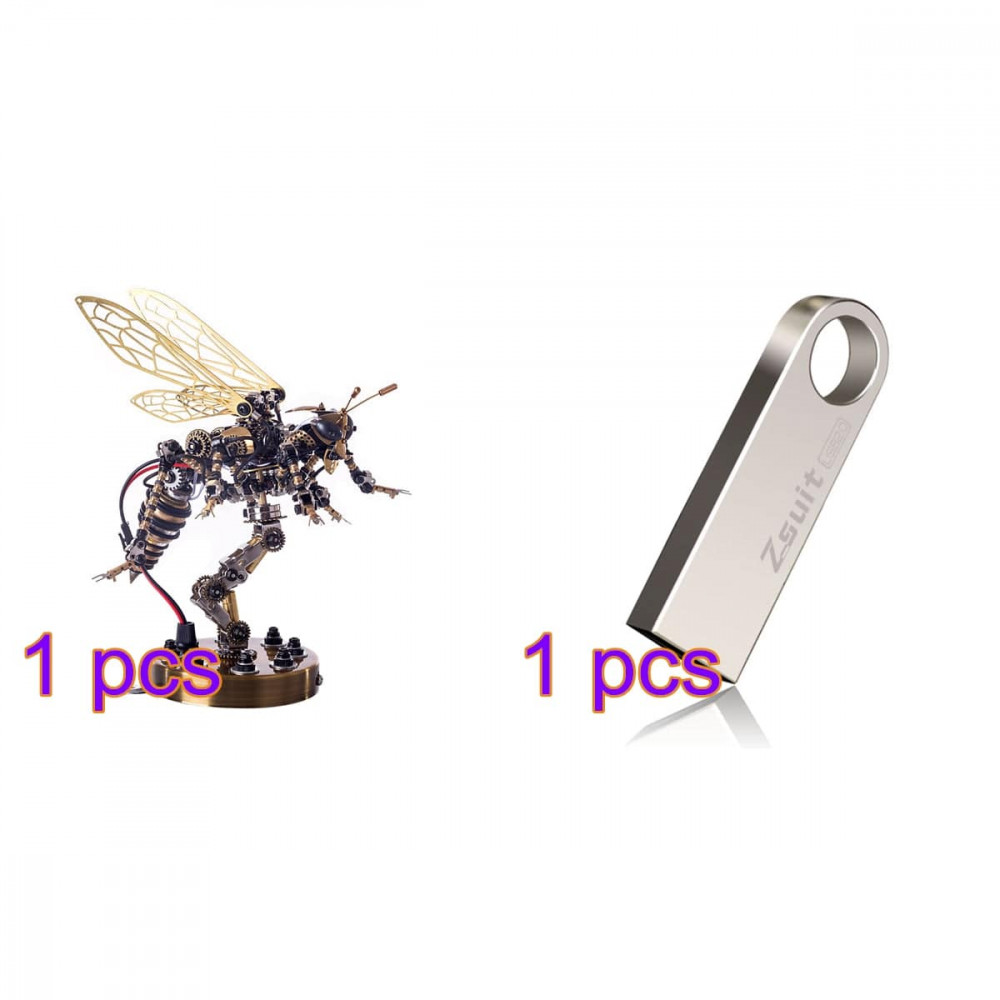 3d stainless steel mechanical wasp diy assembly model voice control ...