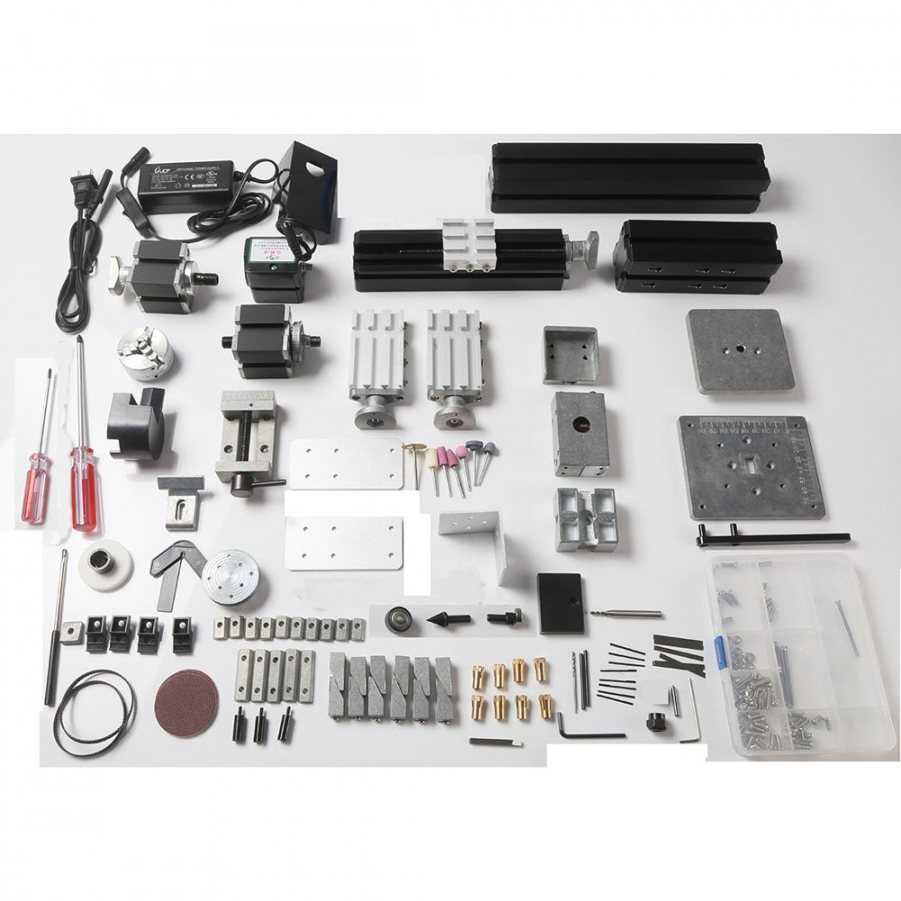 6-in-1 mini milling drilling sanding machine metal lathe tool set - 6 ...