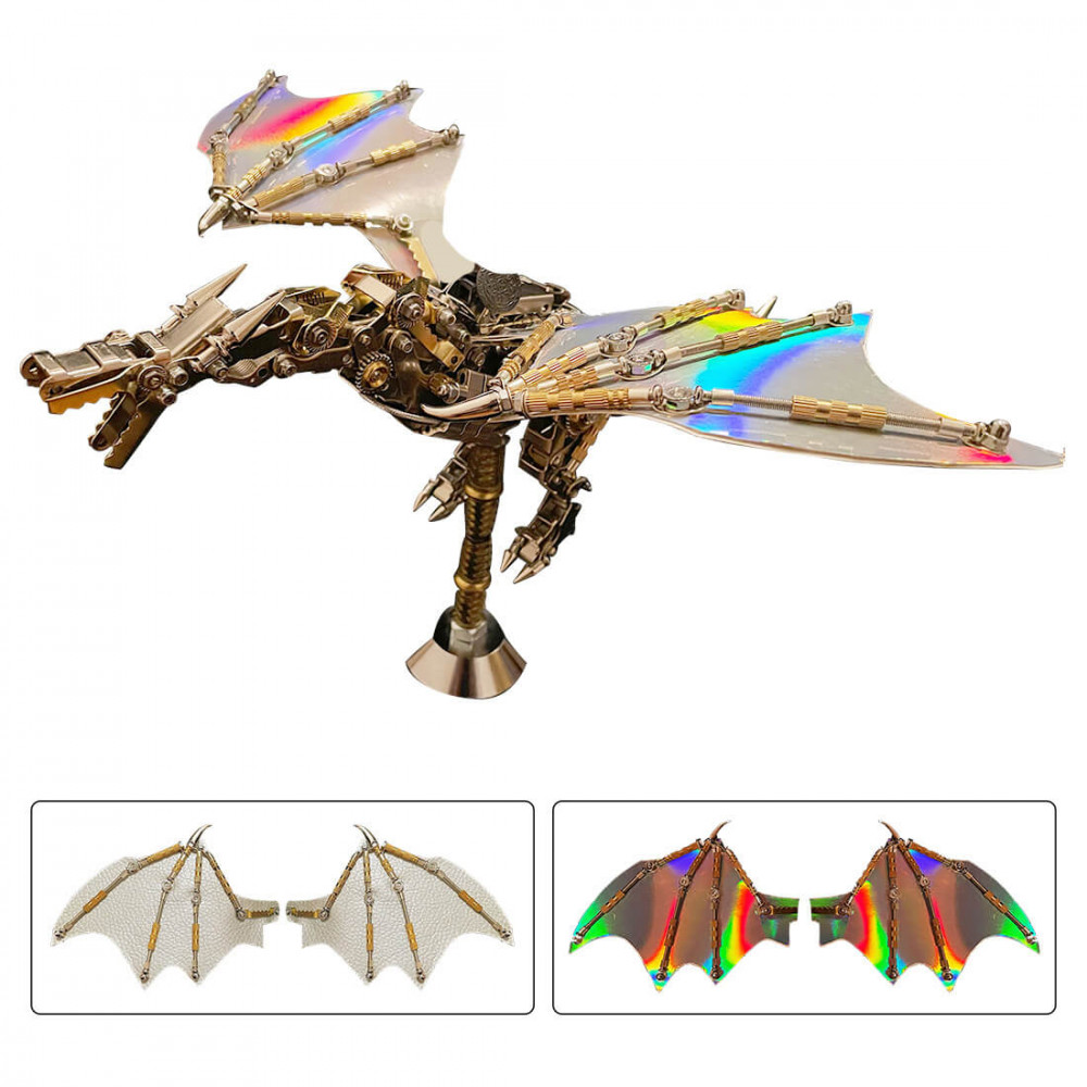 600cs diy mechanical steampunk western dragon with wing assembly 3d ...