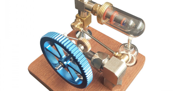 adjustable speed stirling engine model toy with vertical flywheel ...