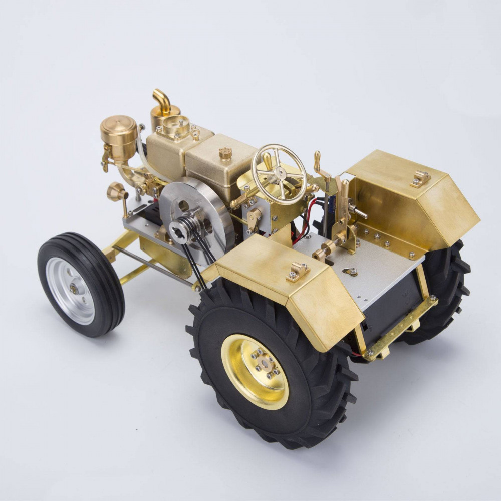 brass gas powered roller tractor vehicle model with mini horizontal ...