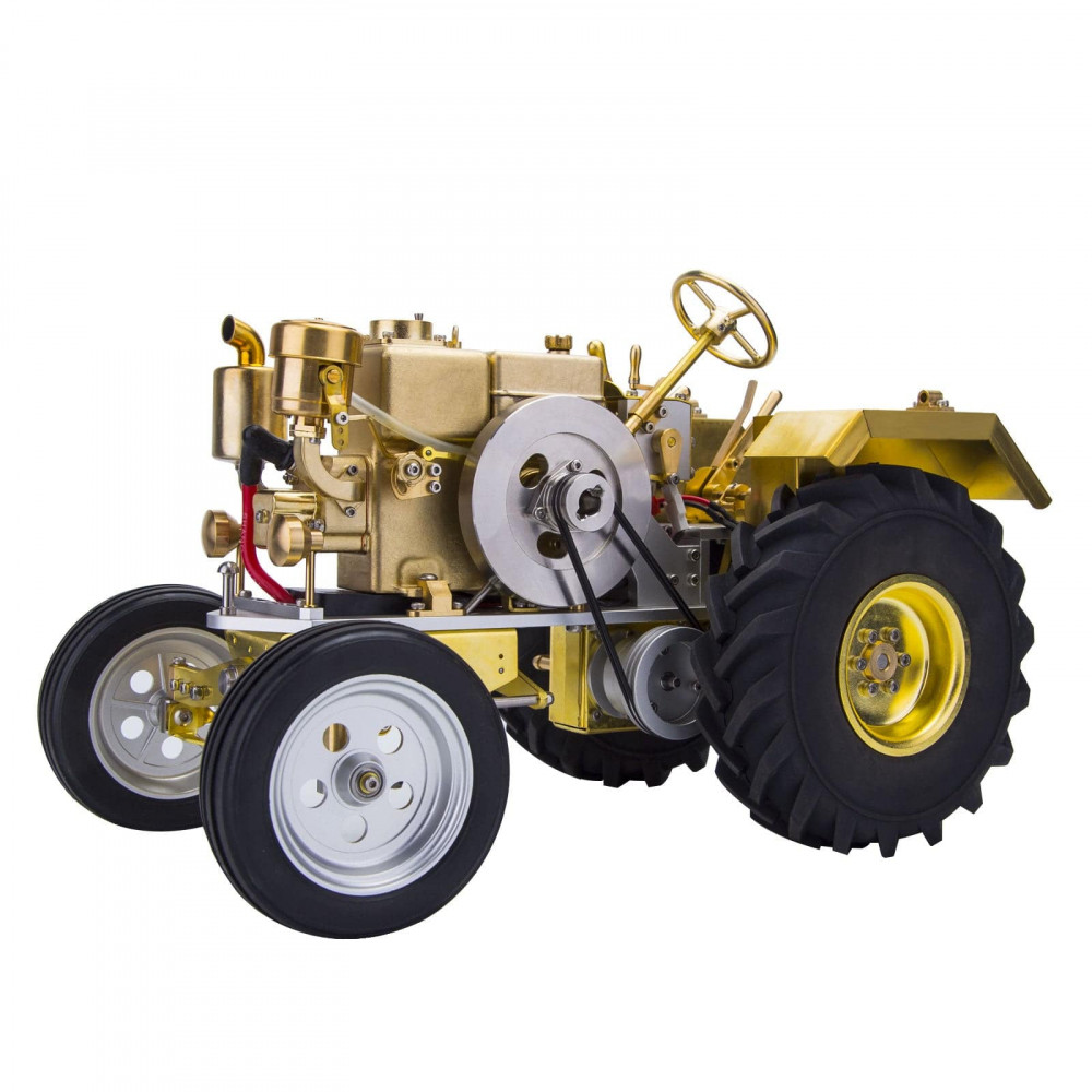 brass gas powered roller tractor vehicle model with mini horizontal ...
