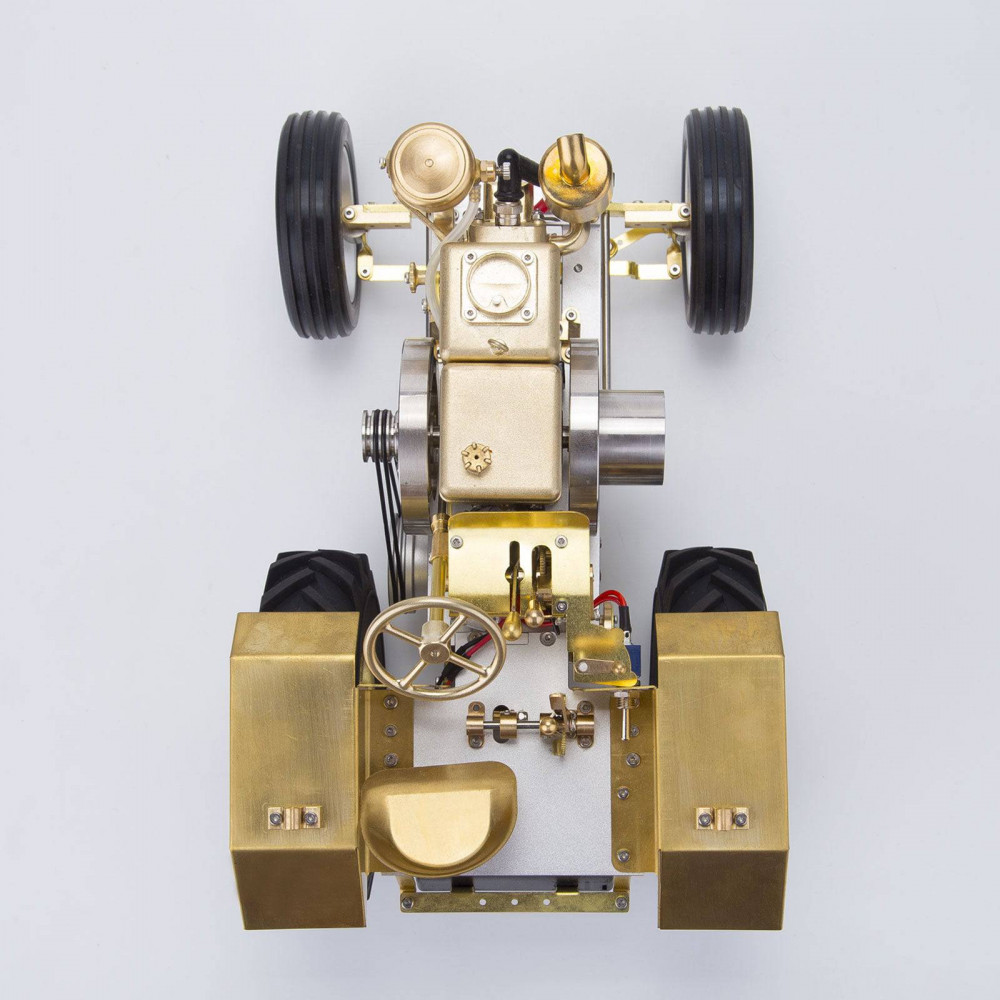 brass gas powered roller tractor vehicle model with mini horizontal ...