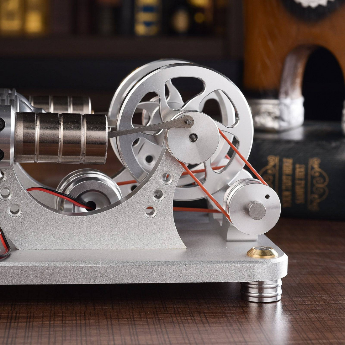 custom 2 cylinders hot air stirling engine model generator with voltage ...