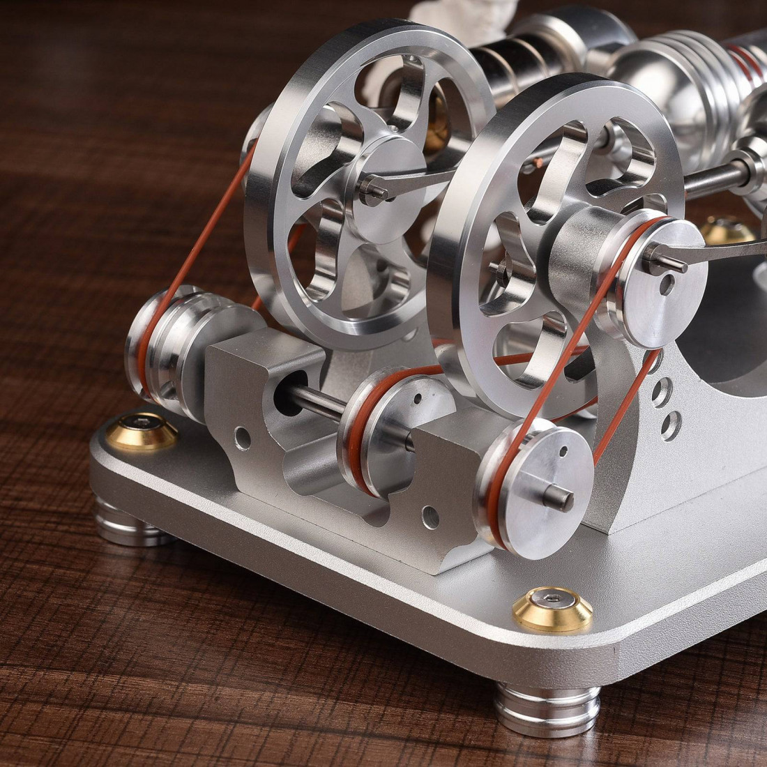 custom 2 cylinders hot air stirling engine model generator with voltage ...