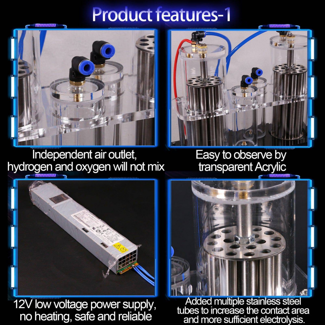 electrolysis of water generator machine hydrogen and oxygen separation ...