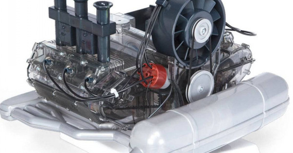flat-six boxer engine porsche 911 visible motor working model kit box ...