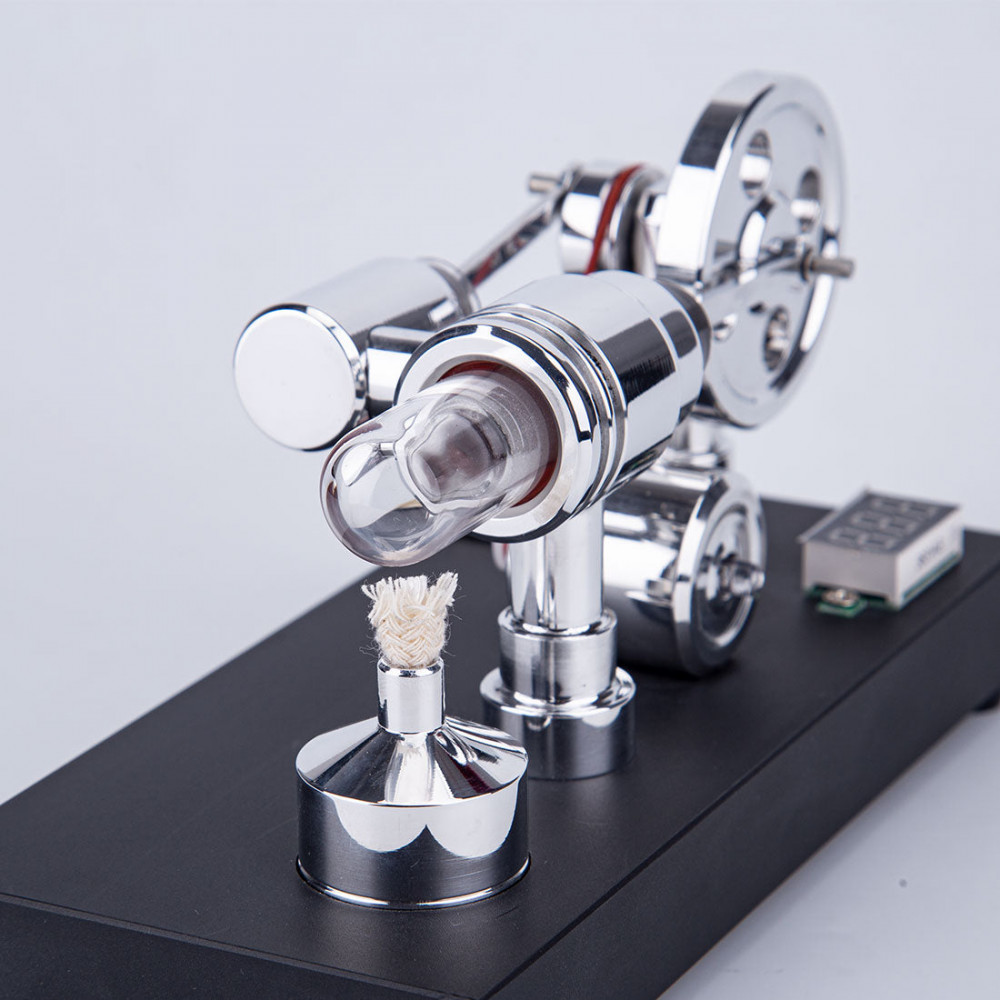 enjomor gamma type hot air stirling engines with light and voltmeter ...