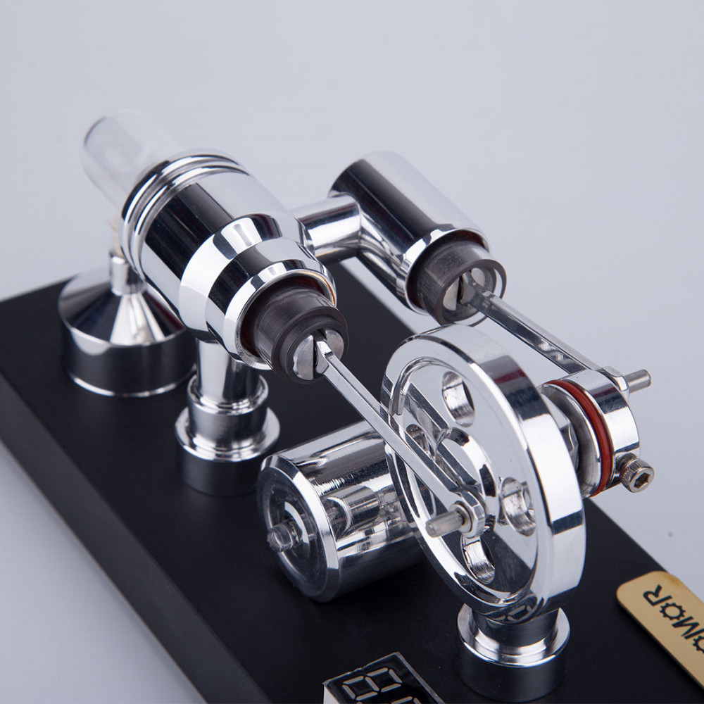 enjomor gamma type hot air stirling engines with light and voltmeter ...