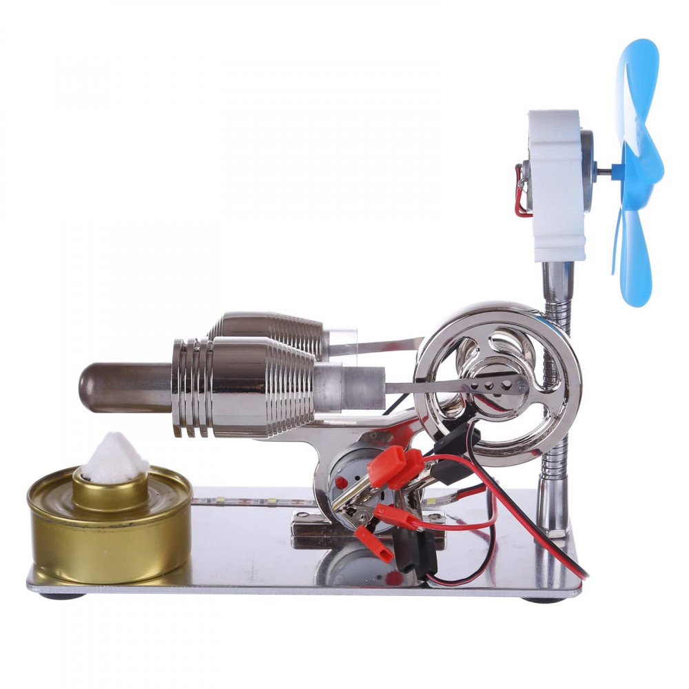 γ gammatype stirling engine generator model with led light bar & fan ...