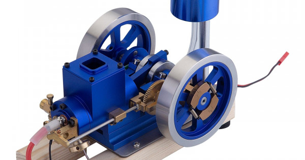 hit & miss gas model engine with wooden base fuel tank water cooled ice ...