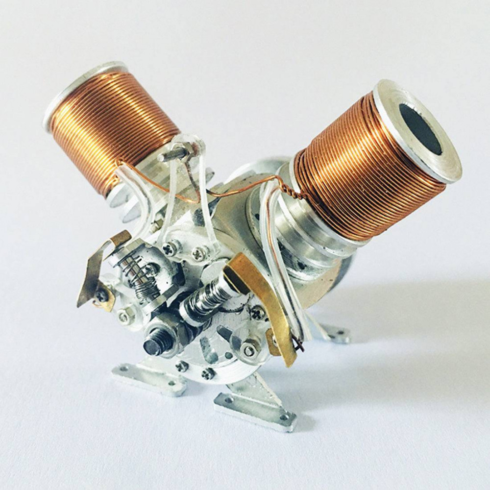 metal v2 electromagnetic reciprocating piston engine model motor ...