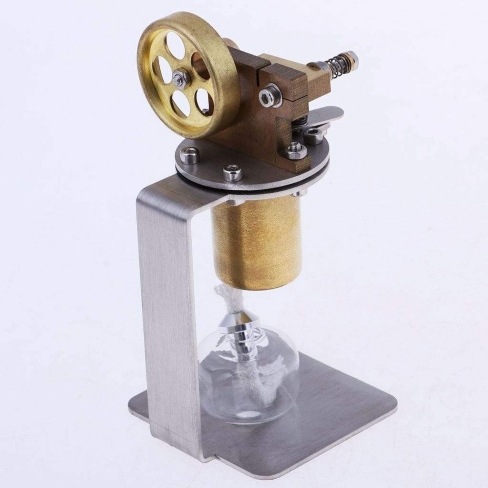 mini hot live steam engine model all-metal horizontal single cylinder ...