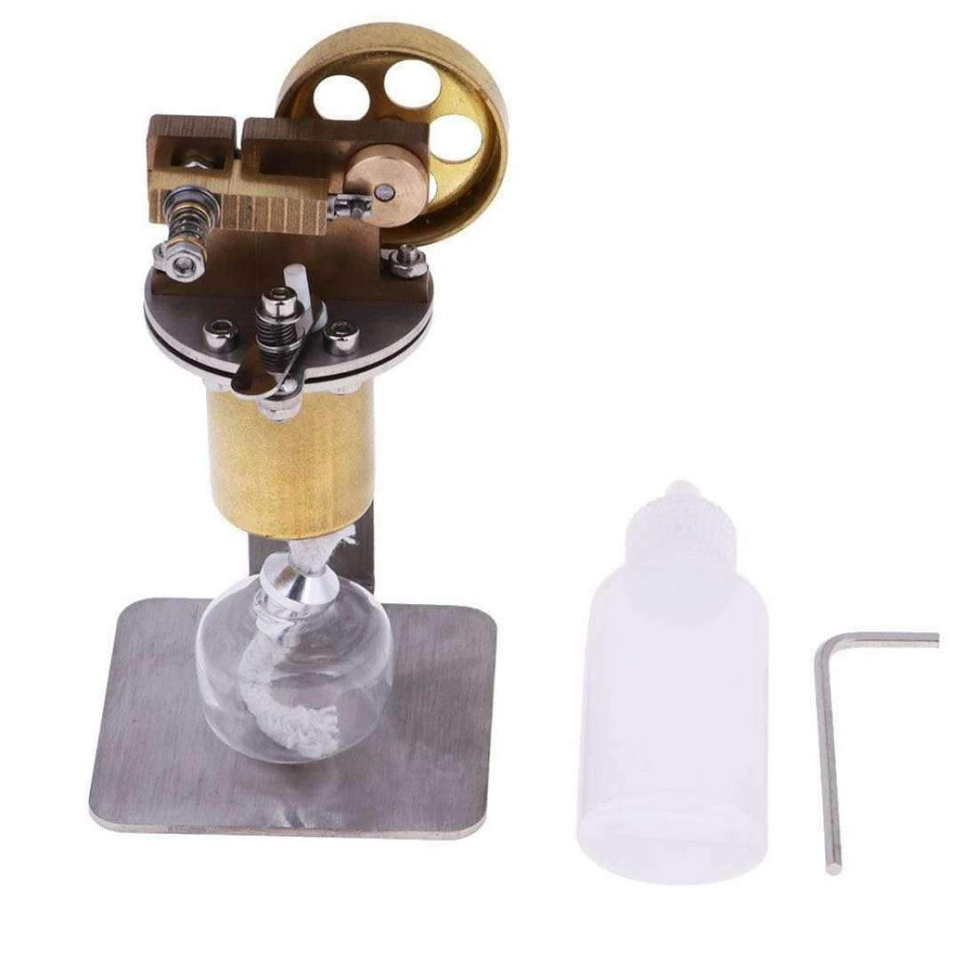 mini hot live steam engine model all-metal horizontal single cylinder ...