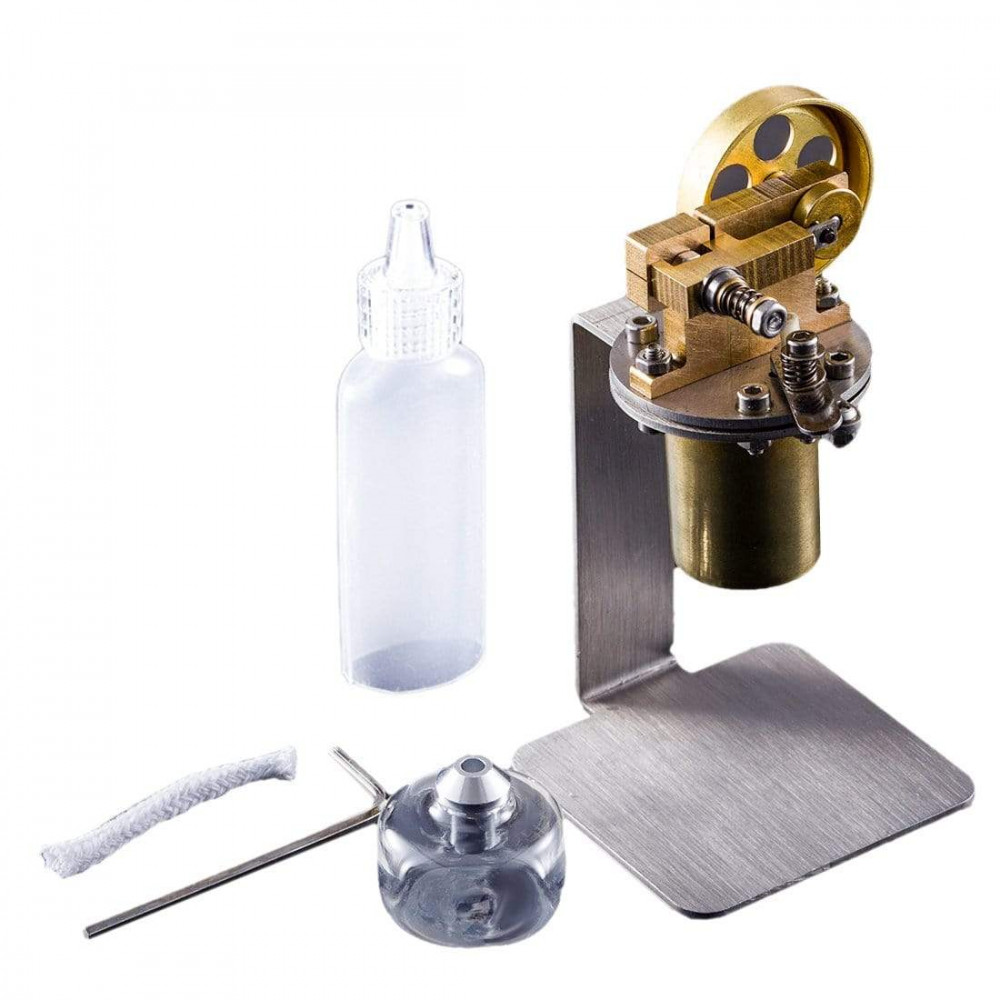 mini hot live steam engine model all-metal horizontal single cylinder ...