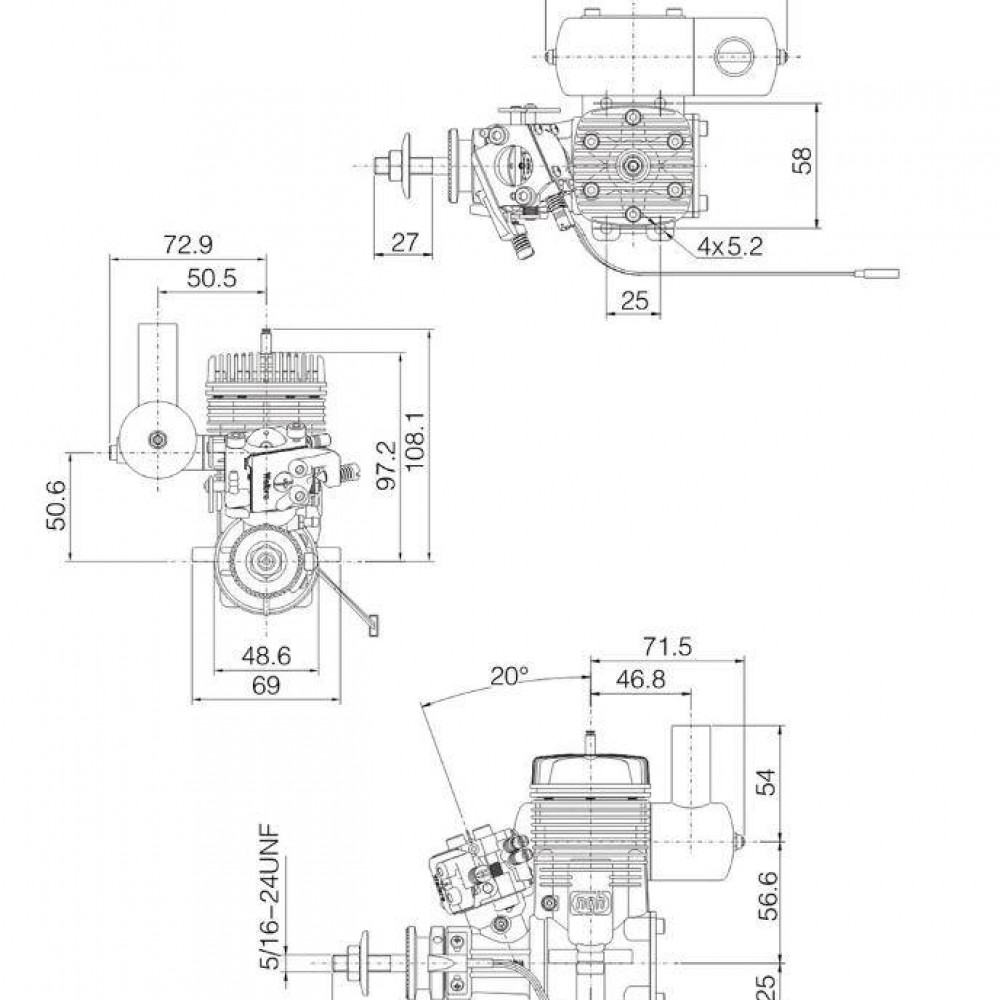 ngh gt25 25cc single cylinder two stroke air cooled gasoline engine for ...