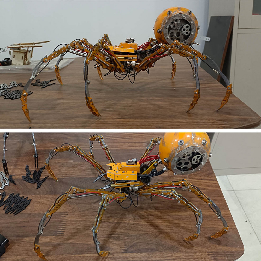 post-apocalyptic destroyed big black spider 3d diy assembly model kits ...