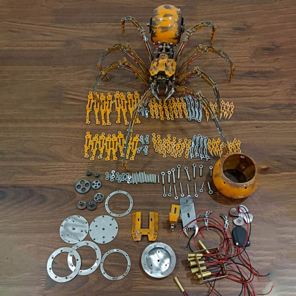 post-apocalyptic destroyed big black spider 3d diy assembly model kits ...