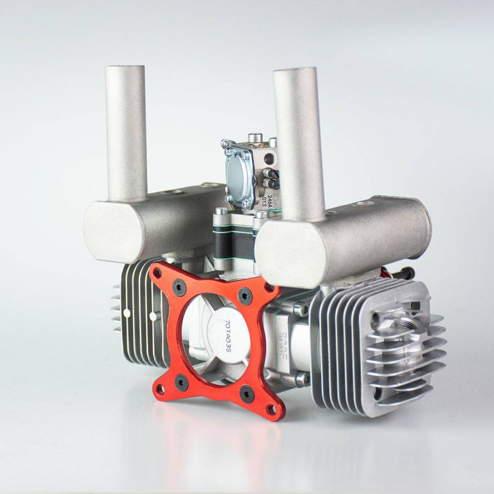 rcgf 70cc fixed wing twin gasoline engine 7.4hp 8600rpm air cooled ...