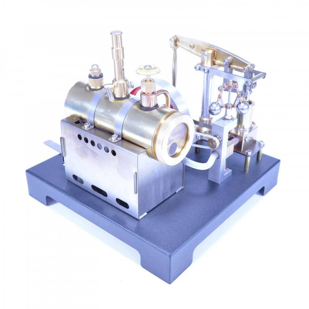 retrol diy steam beam engine model with boiler & centrifugal flyball ...