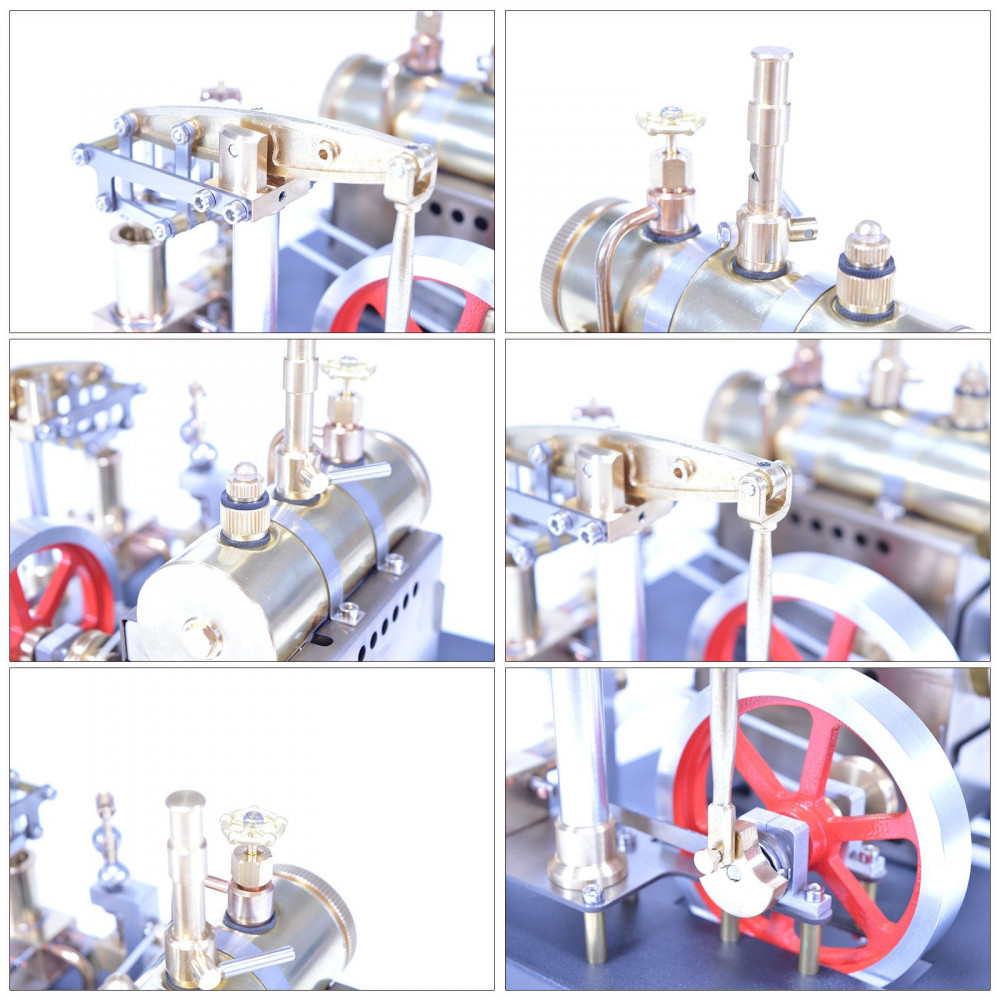 retrol diy steam beam engine model with boiler & centrifugal flyball ...