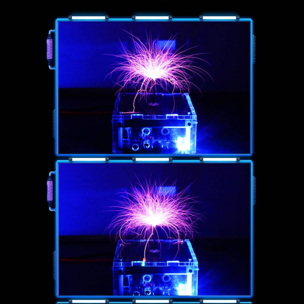 stark flat tesla coil musical flash lightning storm creating high ...