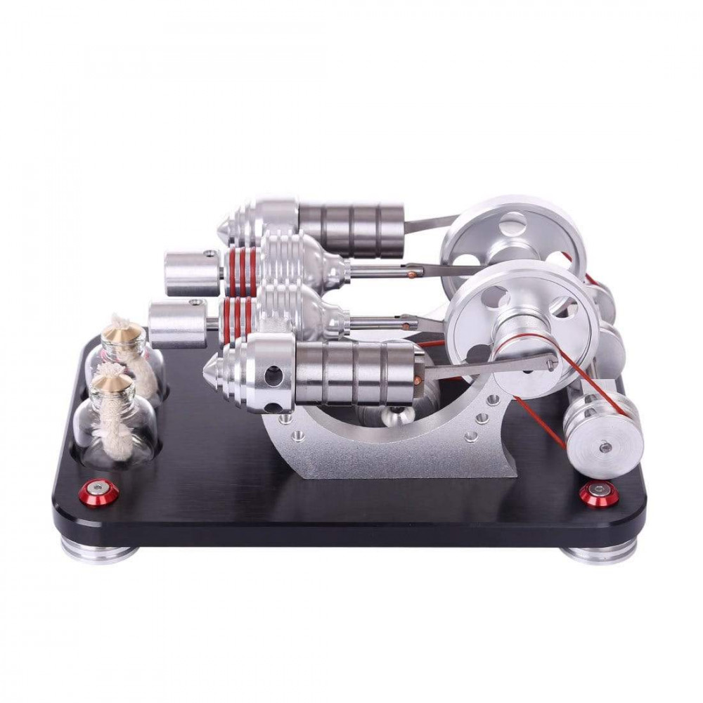 stirling engine kit micro metal double-cylinder parallel bootable ...