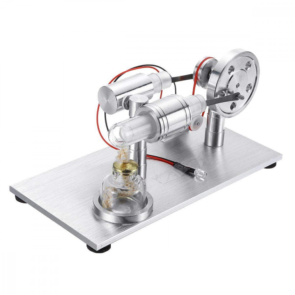 stirling engine kit motor model electricity power generator with led ...
