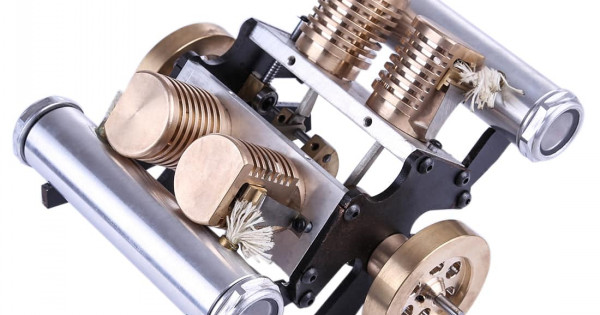 stirling engine kit v-shape four-cylinder vacuum suction v4 engine ...