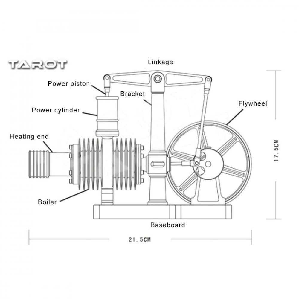 tarot full metal stirling engine model steam science educational engine ...