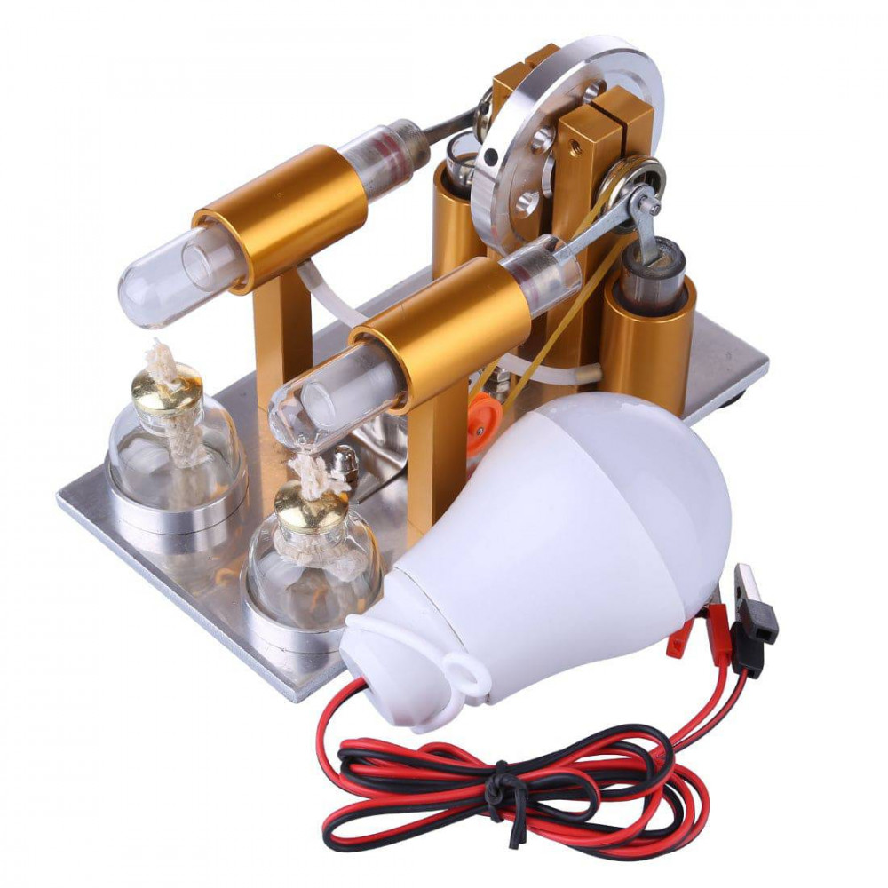 two cylinder stirling engine kit physics experiment generator model